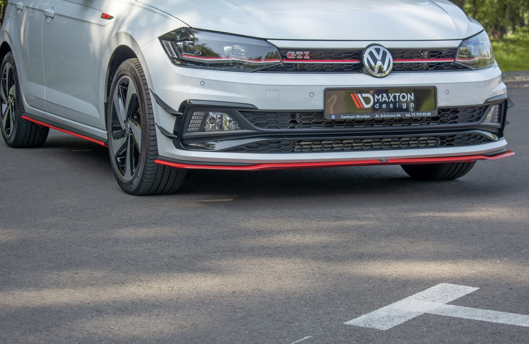 FRONT SPLITTER V.2 Volkswagen Polo GTI / R-line Mk6 Gloss Black | Nasza ...