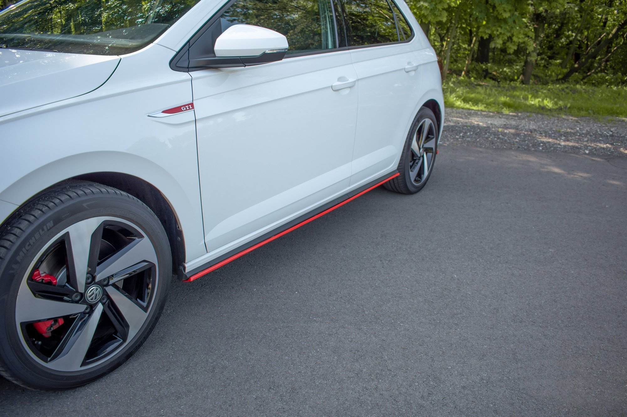 SIDE SKIRTS DIFFUSERS Volkswagen Polo GTI / R-line Mk6 Gloss Black ...