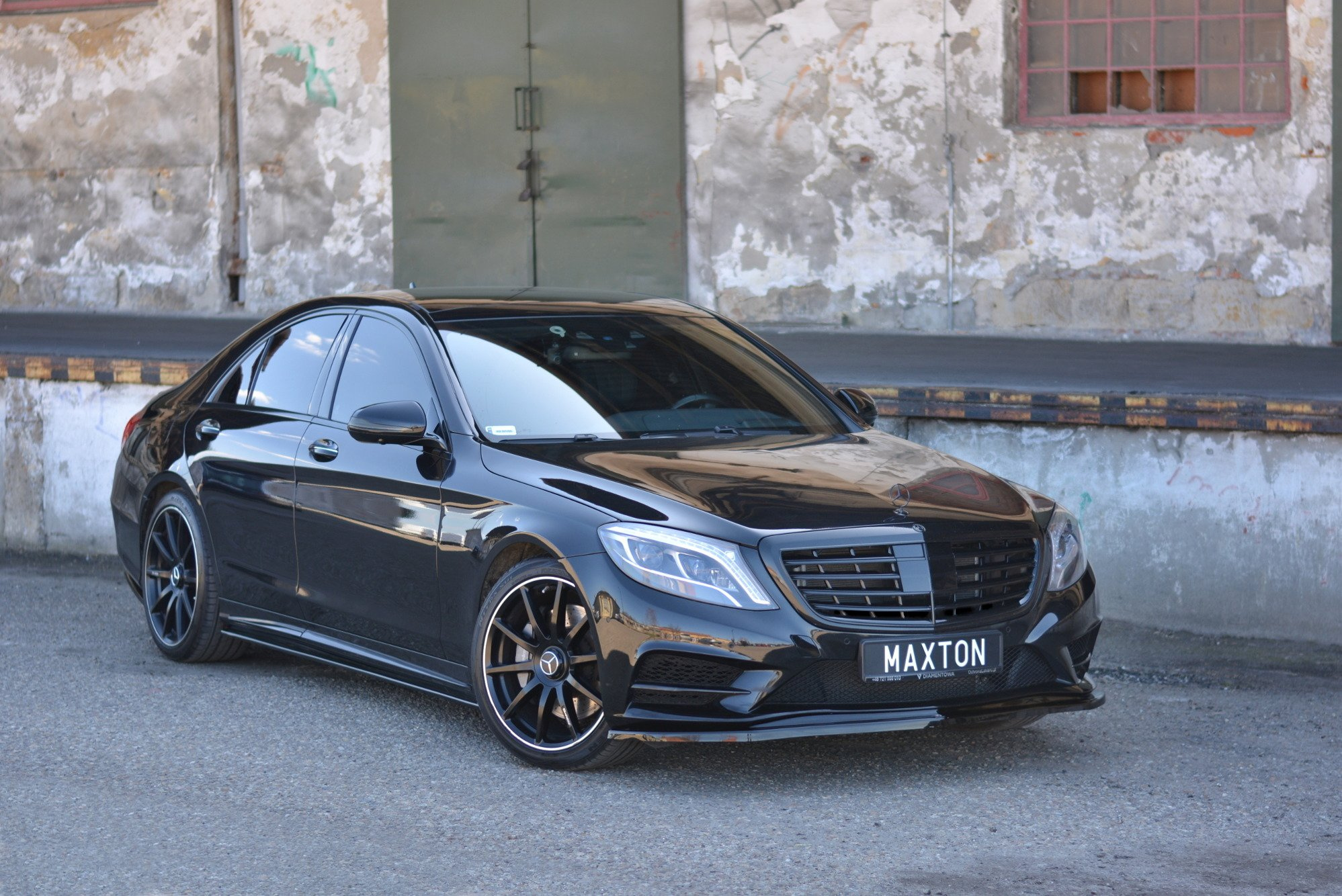 SPLITTER PRZEDNI V.1 MERCEDES-BENZ S-CLASS AMG-LINE W222 Gloss Black ...